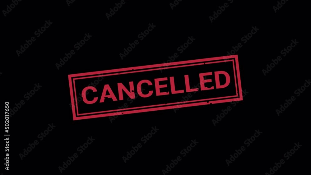 Cancelled stamp Seal animation on transparent background. ALPHA channel ...