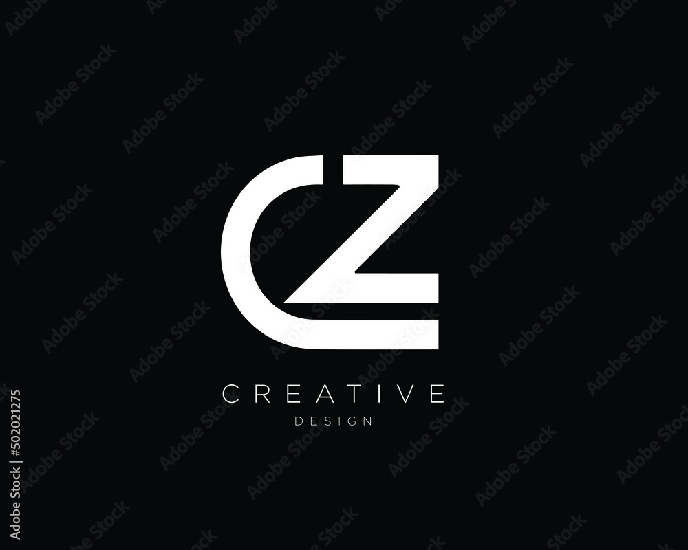 CZ Logo Design , Initial Based CZ Monogram Stock Vector | Adobe Stock