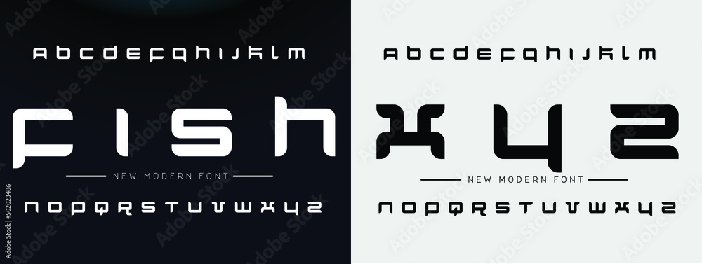 FISH Sports minimal tech font letter set. Luxury vector typeface for ...