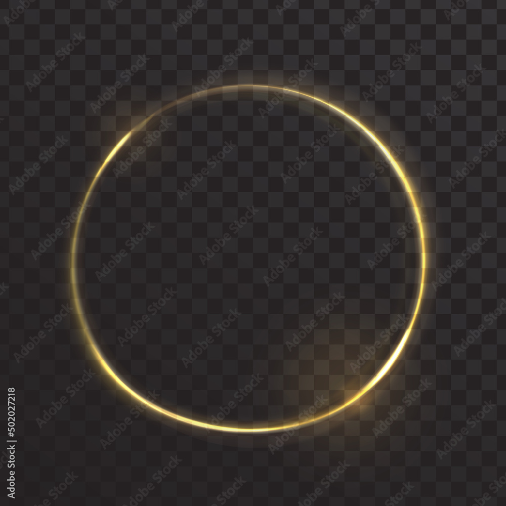 Golden vector round light effect with transparency and highlights ...
