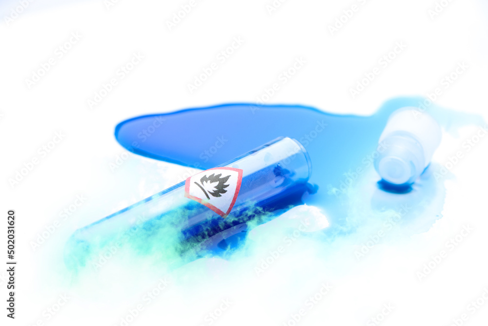 flammable chemicals in test tubes and symbol Stock Photo | Adobe Stock