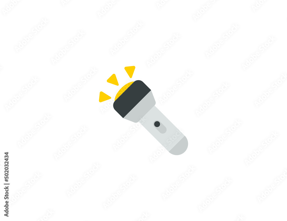 Flashlight Vector Isolated Emoticon. Electric torch Icon Stock Vector ...