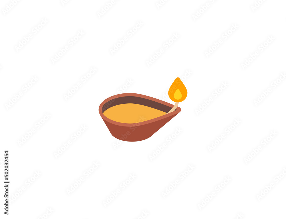Diya Lamp Vector Isolated Emoticon. Diya Lamp Icon Stock Vector | Adobe ...