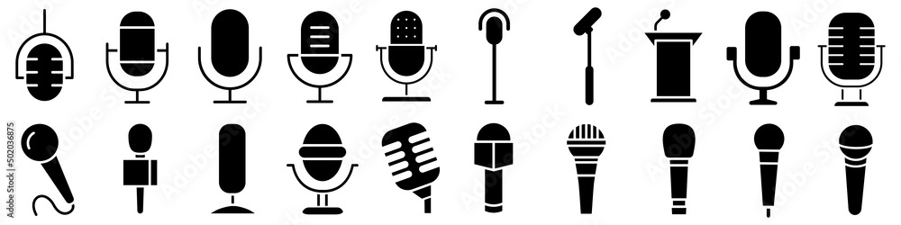 Microphone icon vector set. Mic illustration sign collection. Karaoke ...