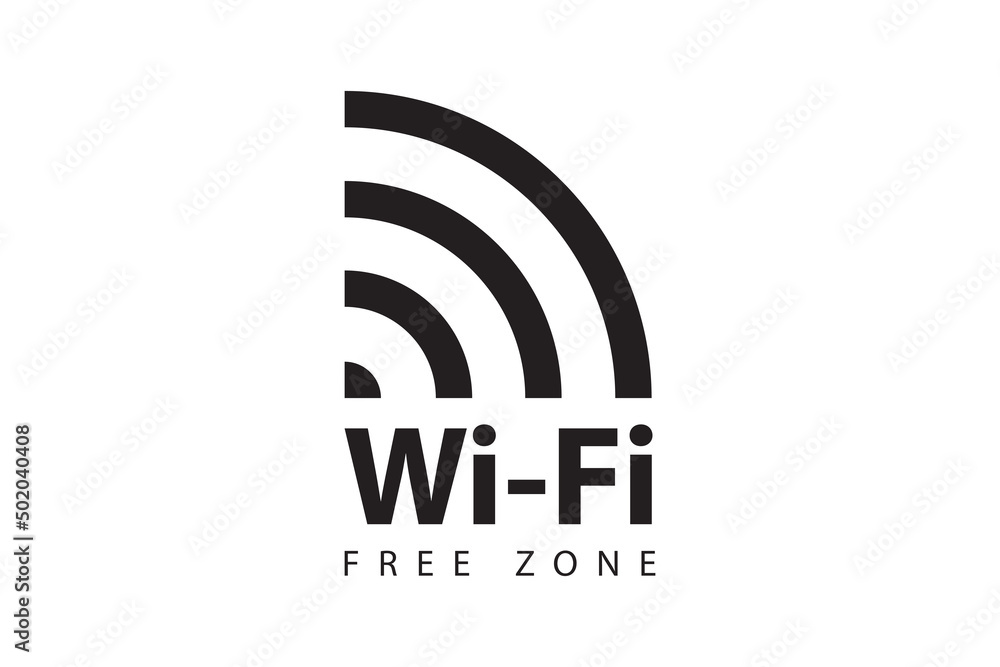 Vetor de Wifi free zone symbol. Wireless signal sign. Mobile internet ...