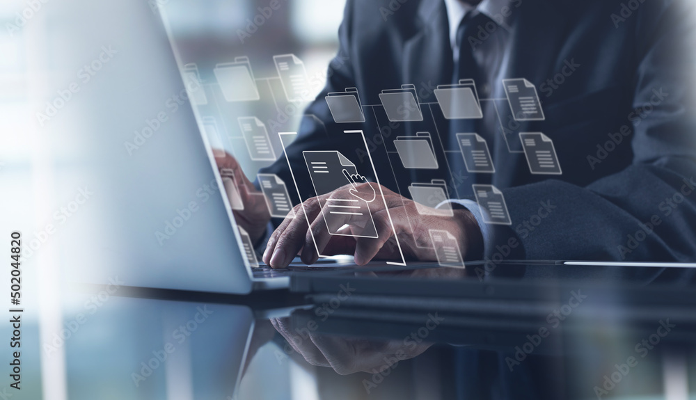 Document Management System (DMS) being setup by IT consultant working ...