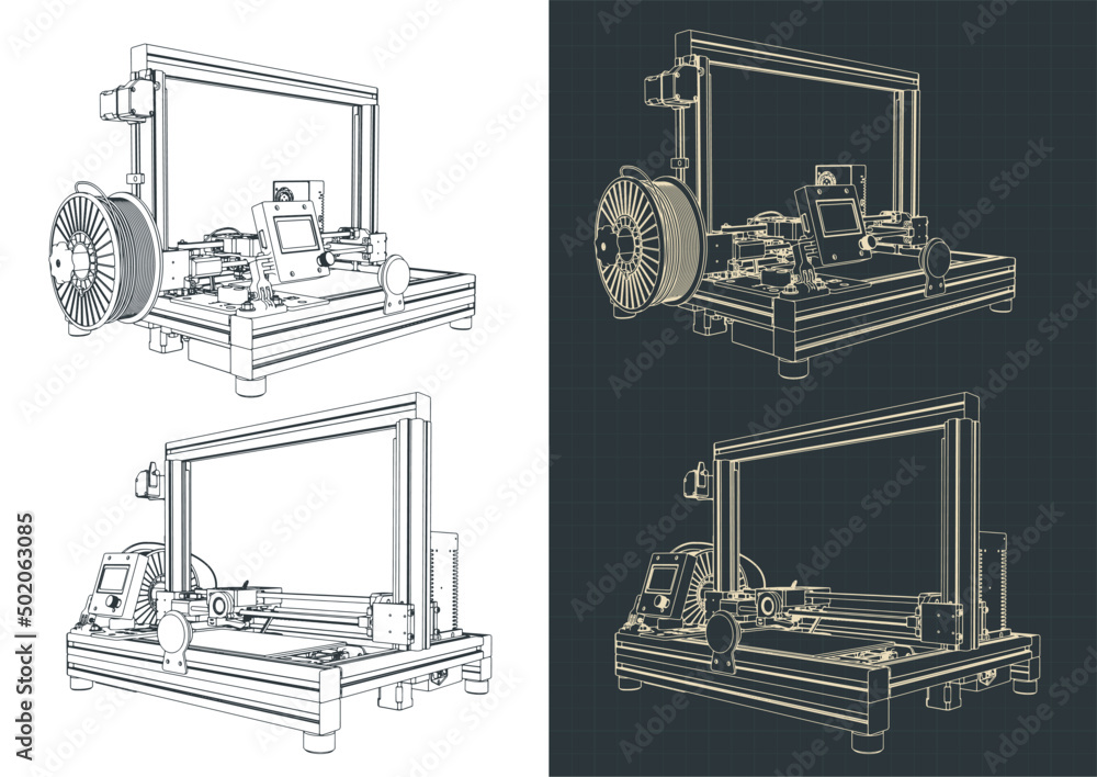 3D printer illustration Stock Vector | Adobe Stock