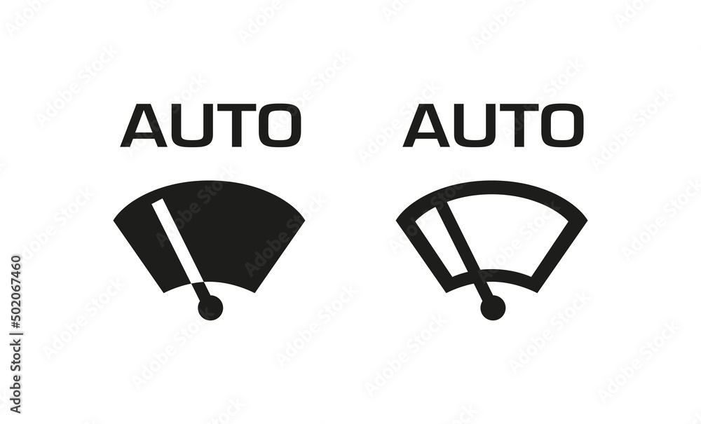 Car auto wiper icon. silhouette and linear original logo. Simple ...