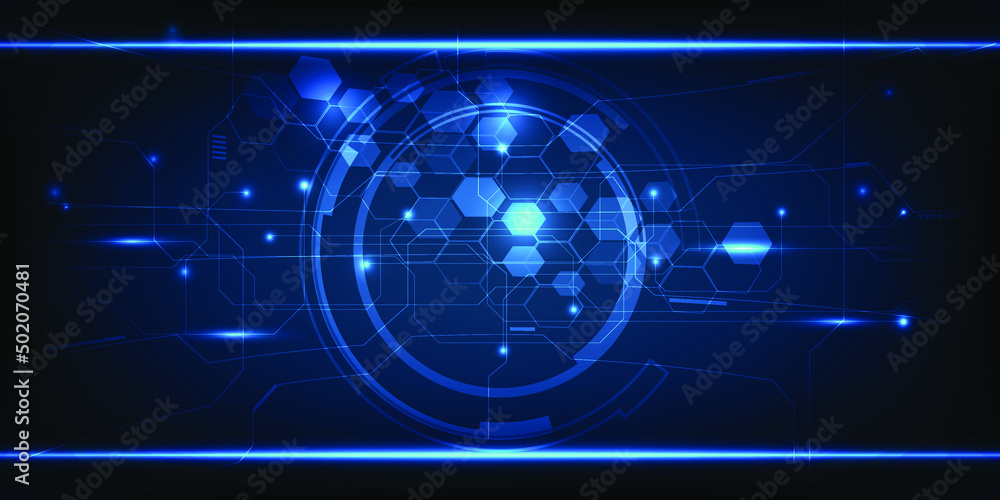 Vector illustrations of futuristic and hi tech digital communication ...