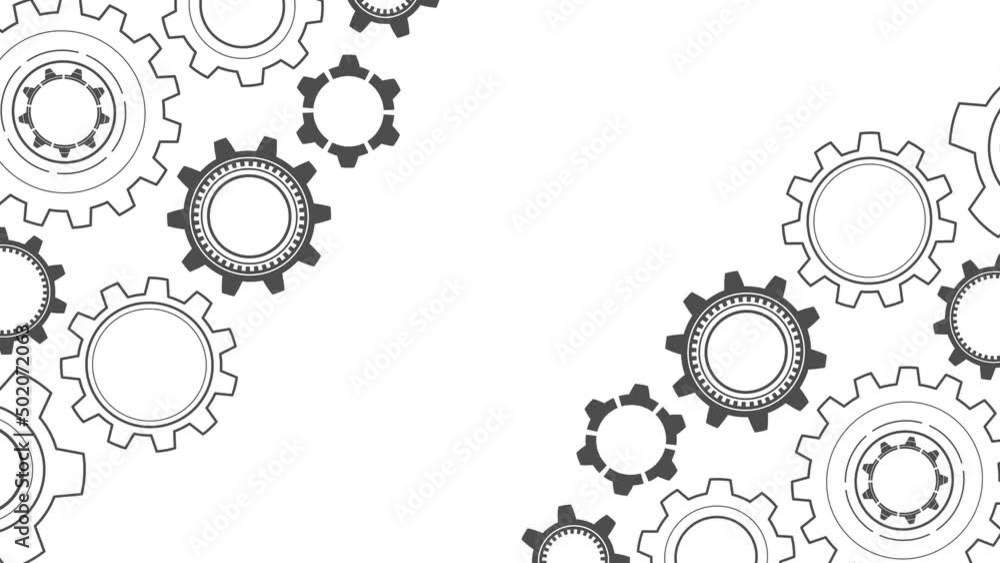 Technical drawing of gears .Engineering concept.Video animation HD 4K ...