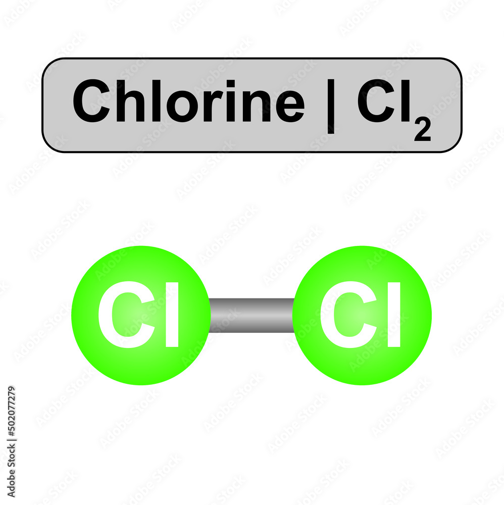 Chlorine Gas Molecule