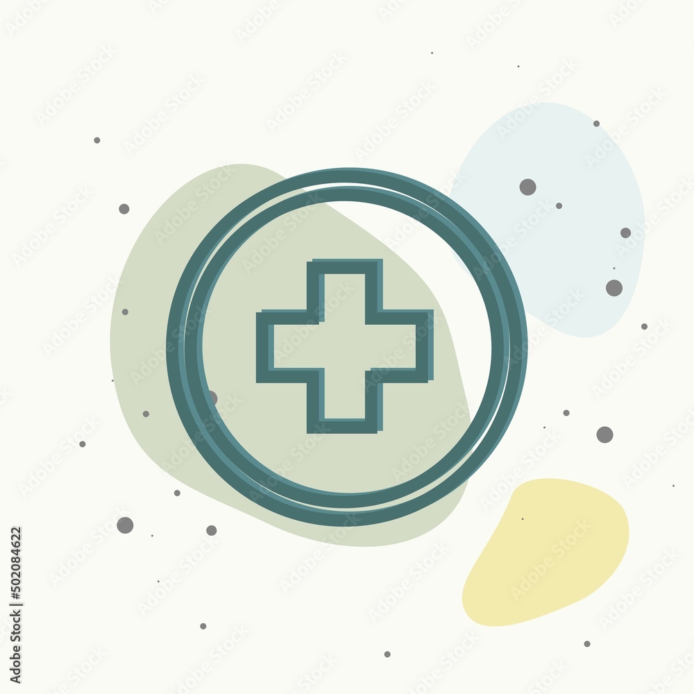 Vector icon hospital medicin. Medical cross illustration in a circle on ...