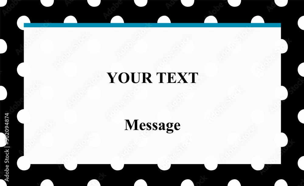 Horizontal polka dot card border frame banner copy space text, message ...