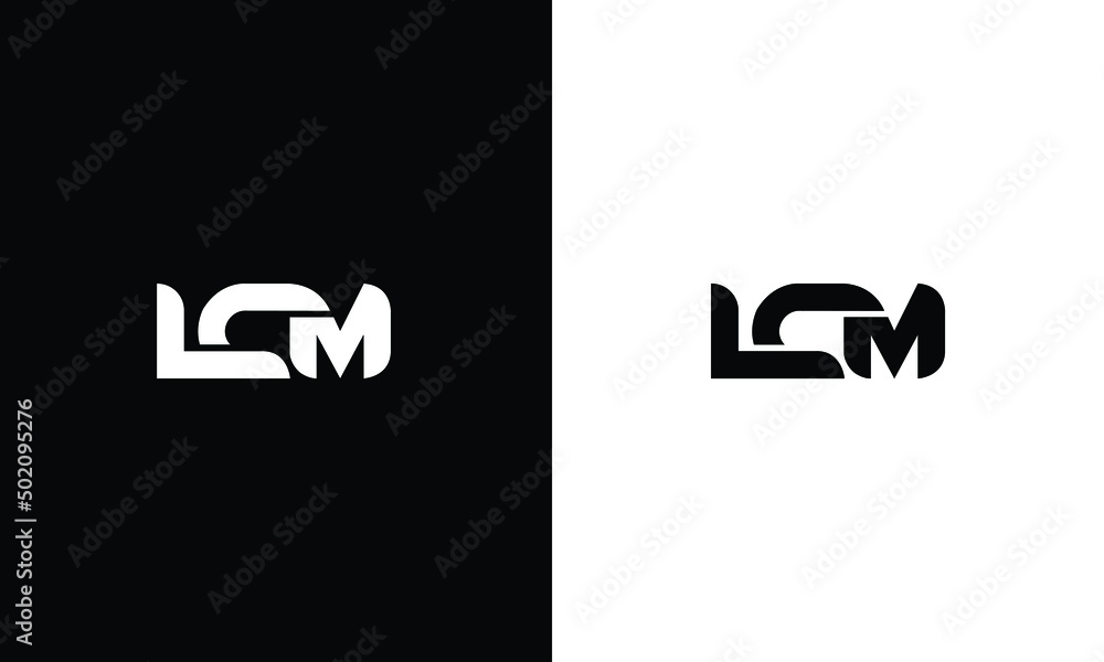 Trendy and Minimalist Letter LCM Logo Design in Black and White Color ...