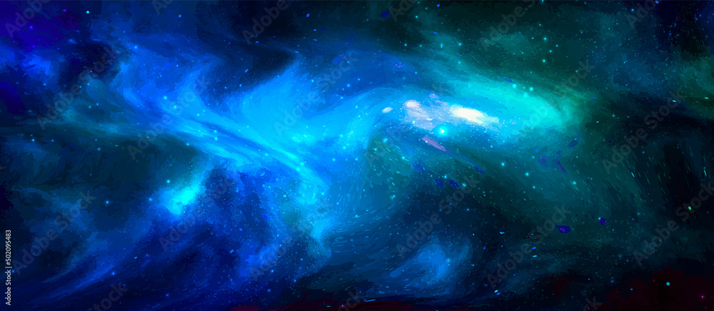 Vector cosmic illustration. Beautiful colorful space background ...