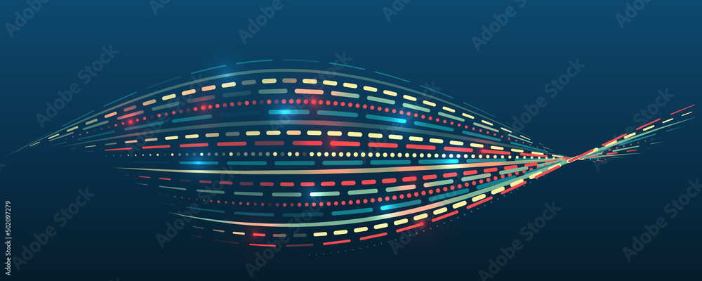 Processing sorting data fragmentation. Business analytics. The flow of ...