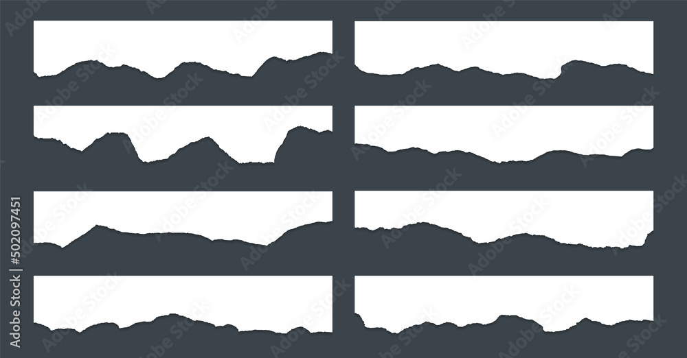 Torn edges of paper, craft design elements vector collection. Ripped ...