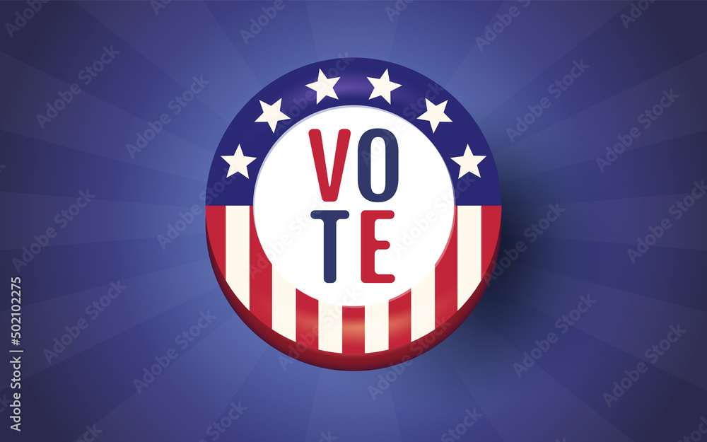 Vector banner with text of vote on abstract background. Vector poster ...