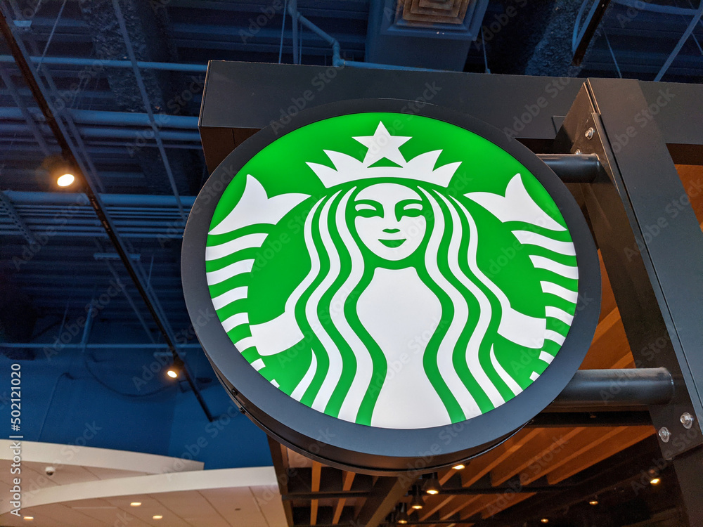 Starbucks logo Inside store in Kapiolani Hospital Stock Photo | Adobe Stock