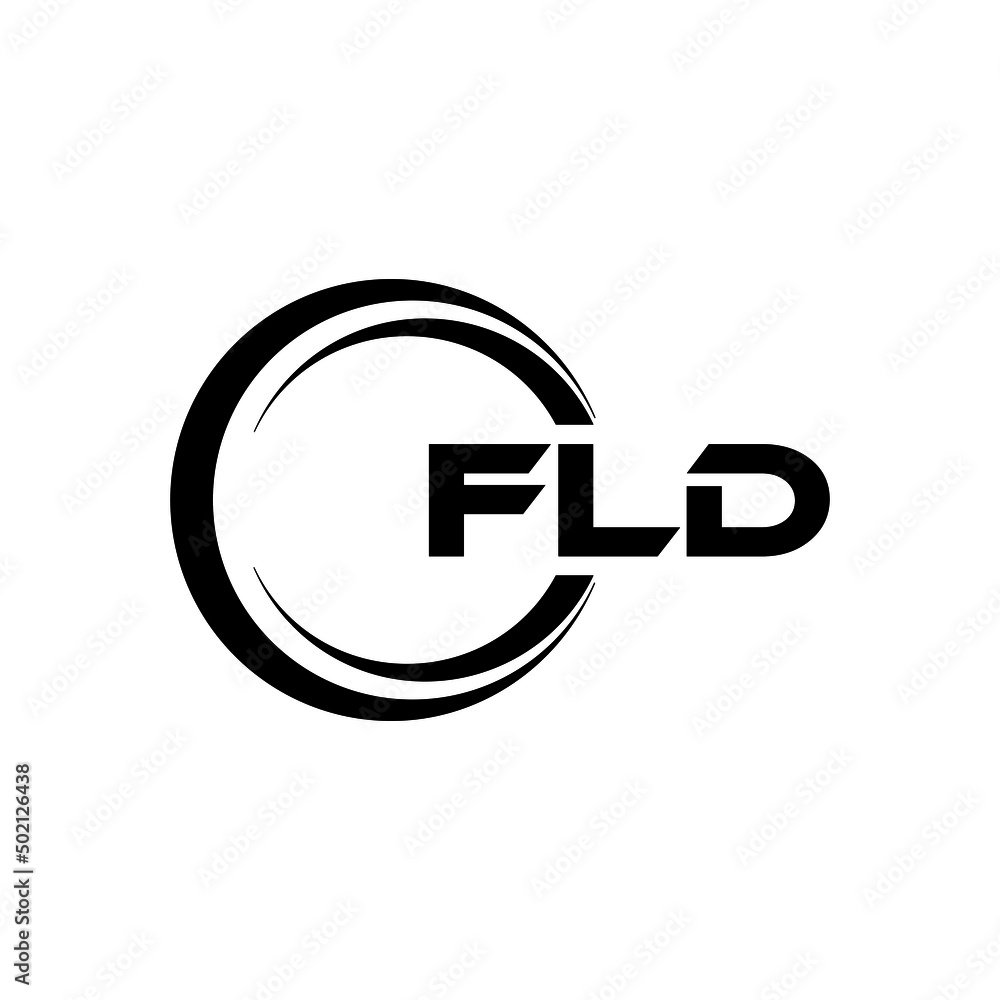 FLD letter logo design with white background in illustrator, vector ...