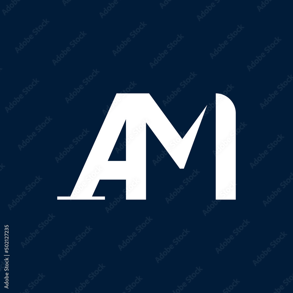 Initial Linked Letter AM Logo Design vector Illustration. Stock Vector ...