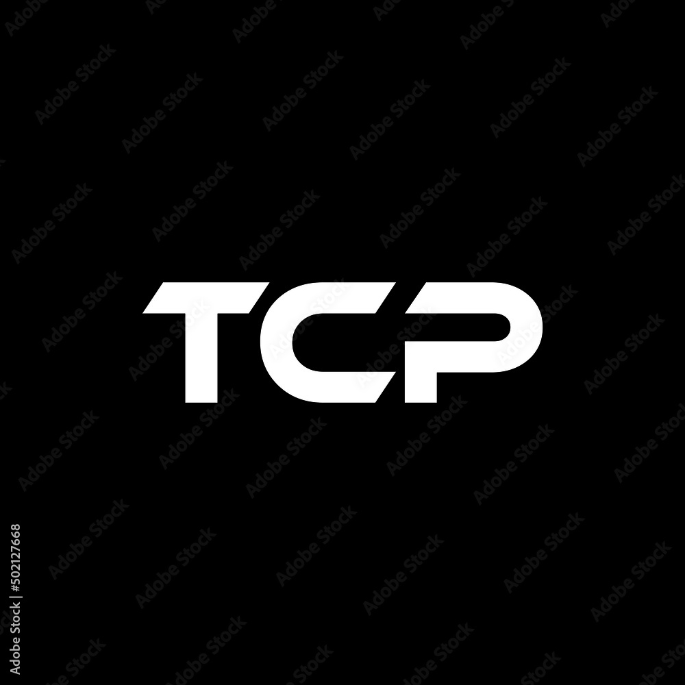 TCP letter logo design with black background in illustrator, vector ...