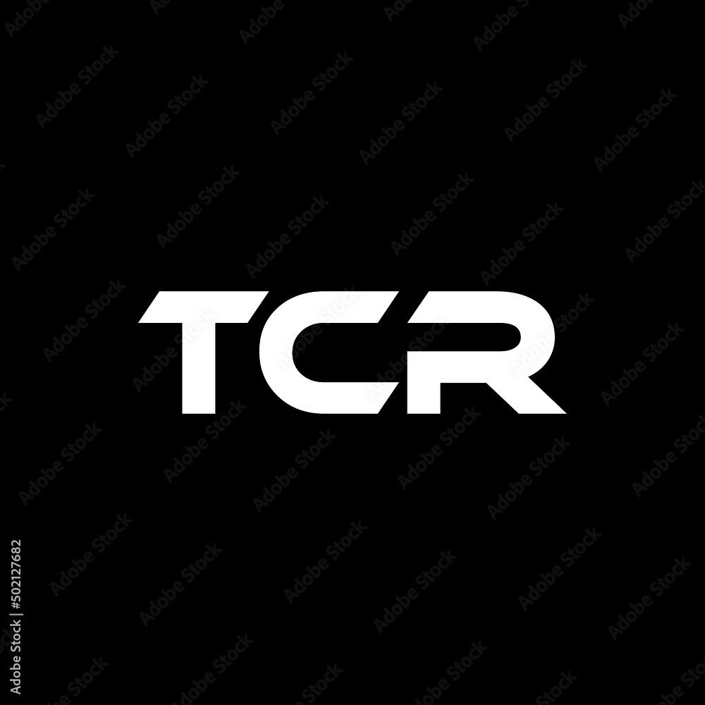 TCR letter logo design with black background in illustrator, vector ...