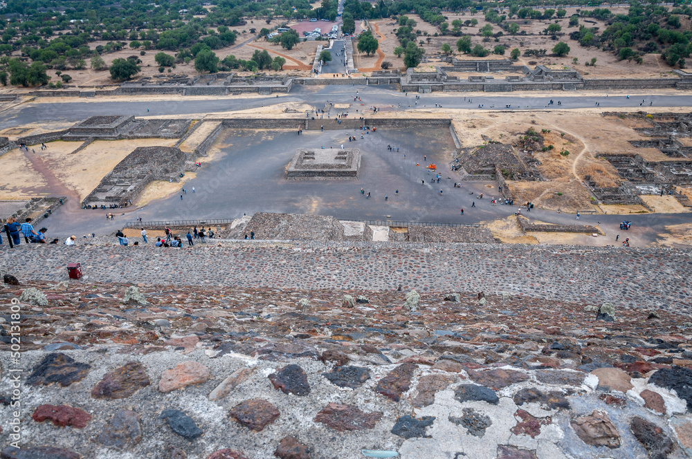 Panoramic landscape at Teotihuacan, an ancient pre-Aztec City and ...
