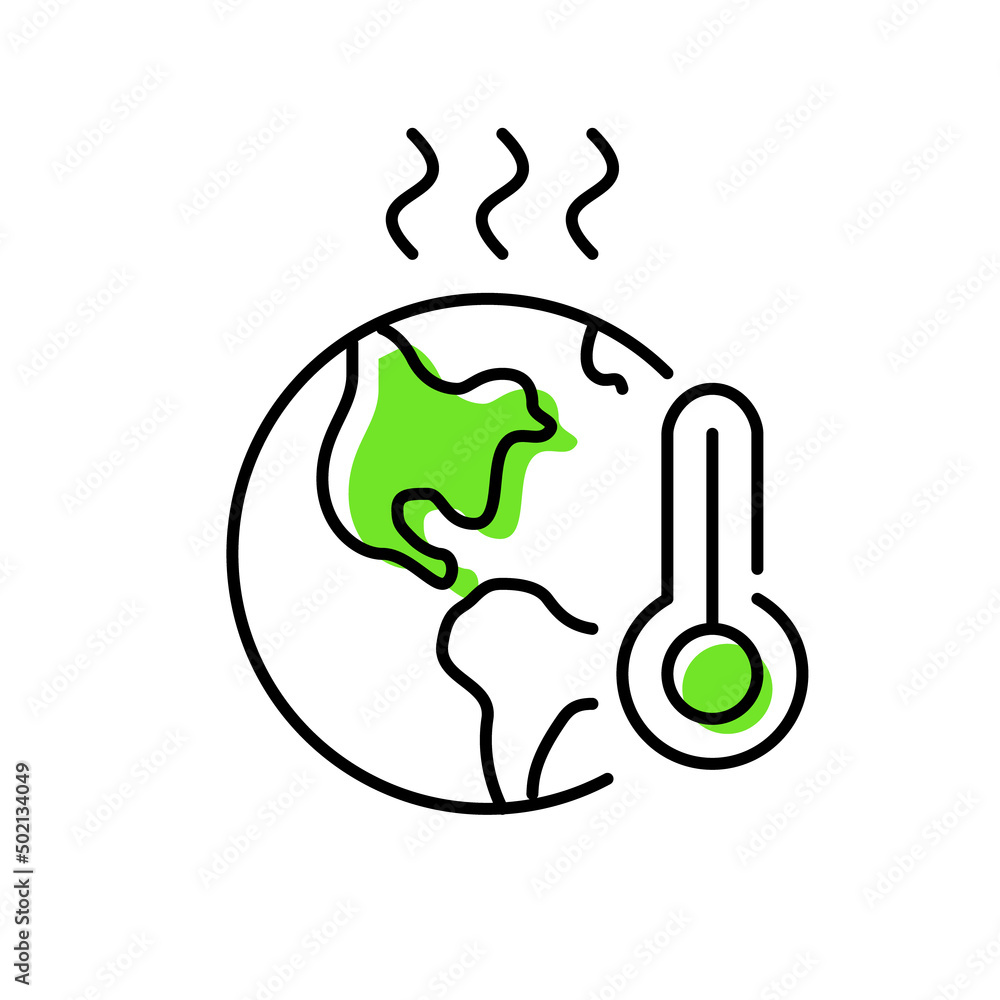 Global warming climate change warning. Earth heating up. Pixel perfect ...