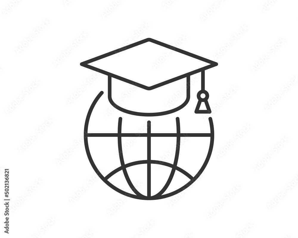 Education icon vector illustartion. College cap or graduate hat symbol ...