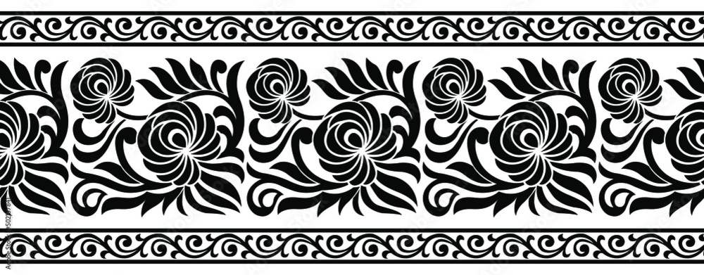 Abstract rose flower border design Stock Vector | Adobe Stock