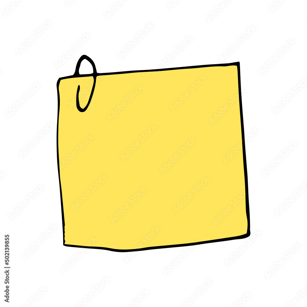 sheet for notes with a paper clip. notepad page. vector illustration ...