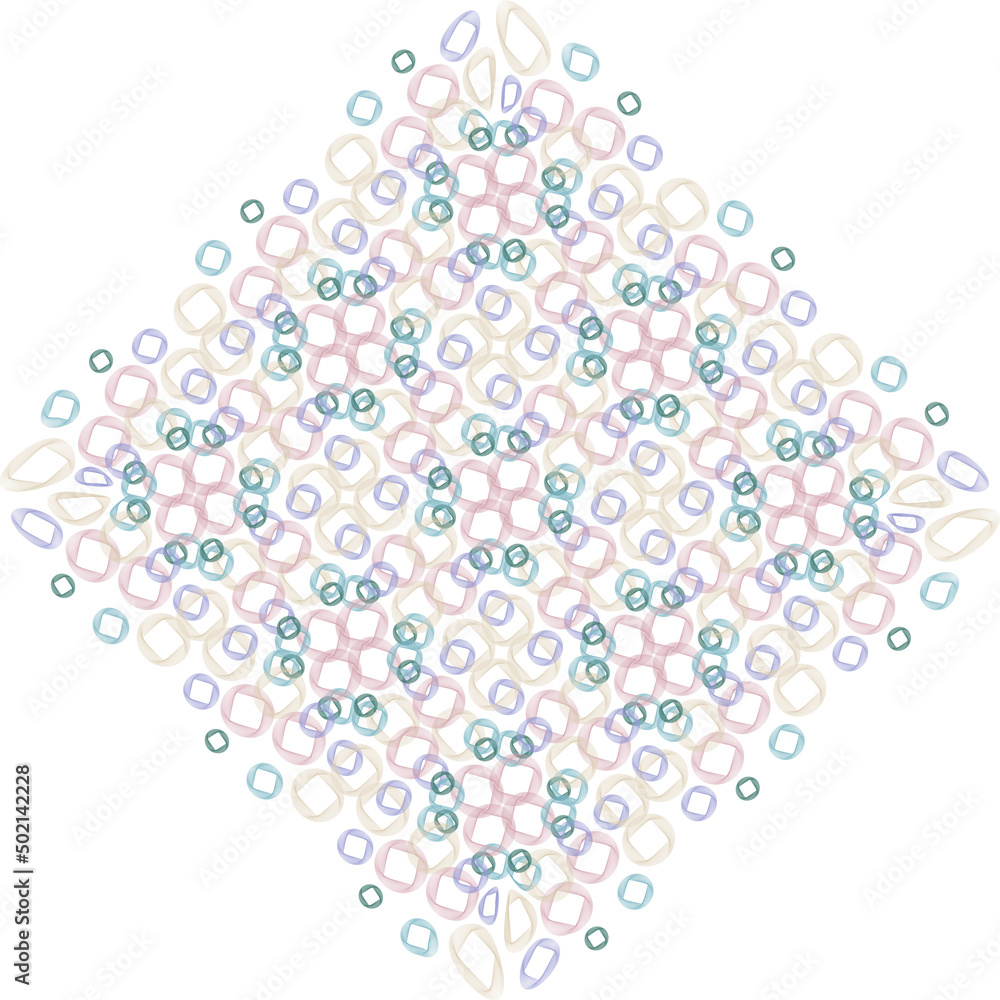 Rhombus of different shapes of figures of thin curved lines .3d. Stock ...