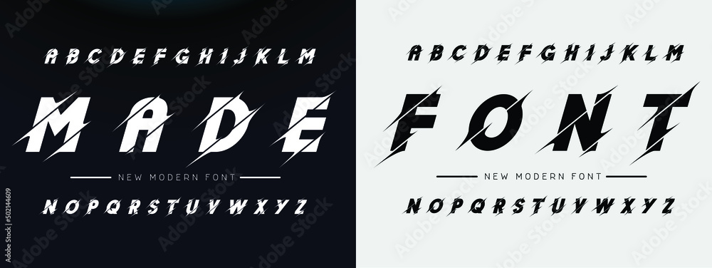 MADE Sports minimal tech font letter set. Luxury vector typeface for ...