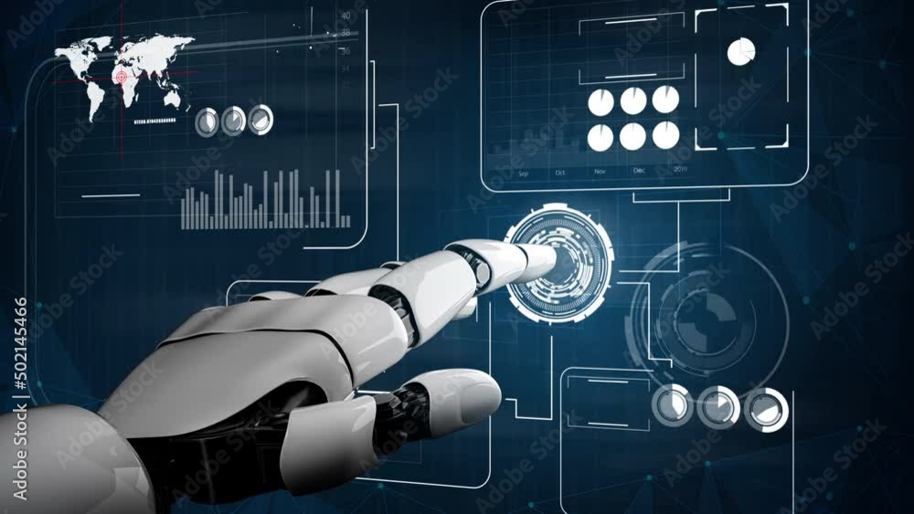 Futuristic robot artificial intelligence revolutionary AI technology ...