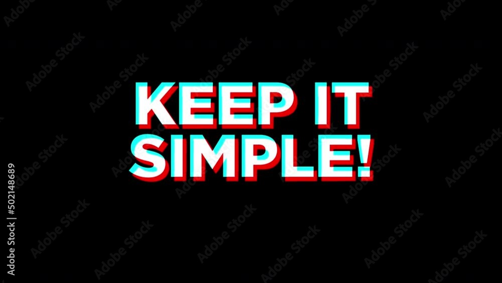 keep it simple text Glitch pixel Animation On Black Background.4K ...