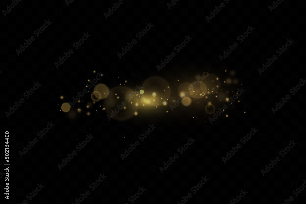 light effect. Background of sparkling particles. Shiny elements on a ...