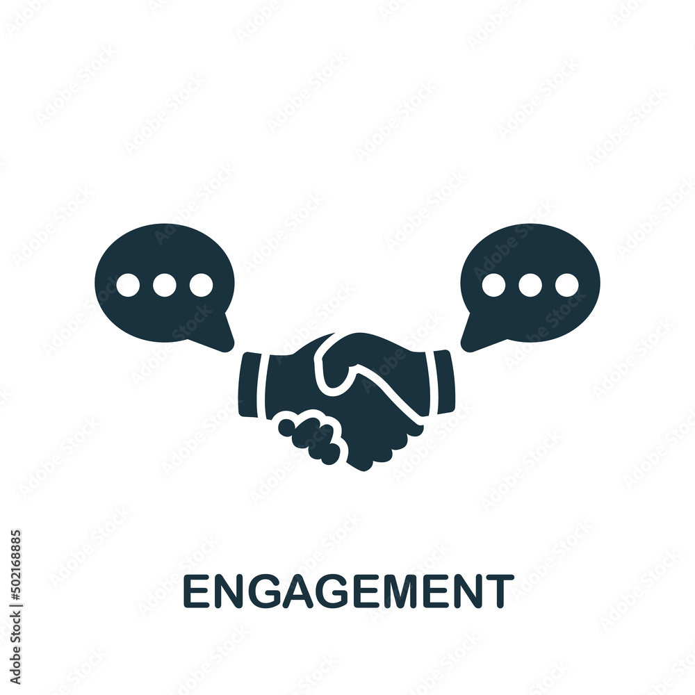 Engagement icon. Monochrome simple Community icon for templates, web ...