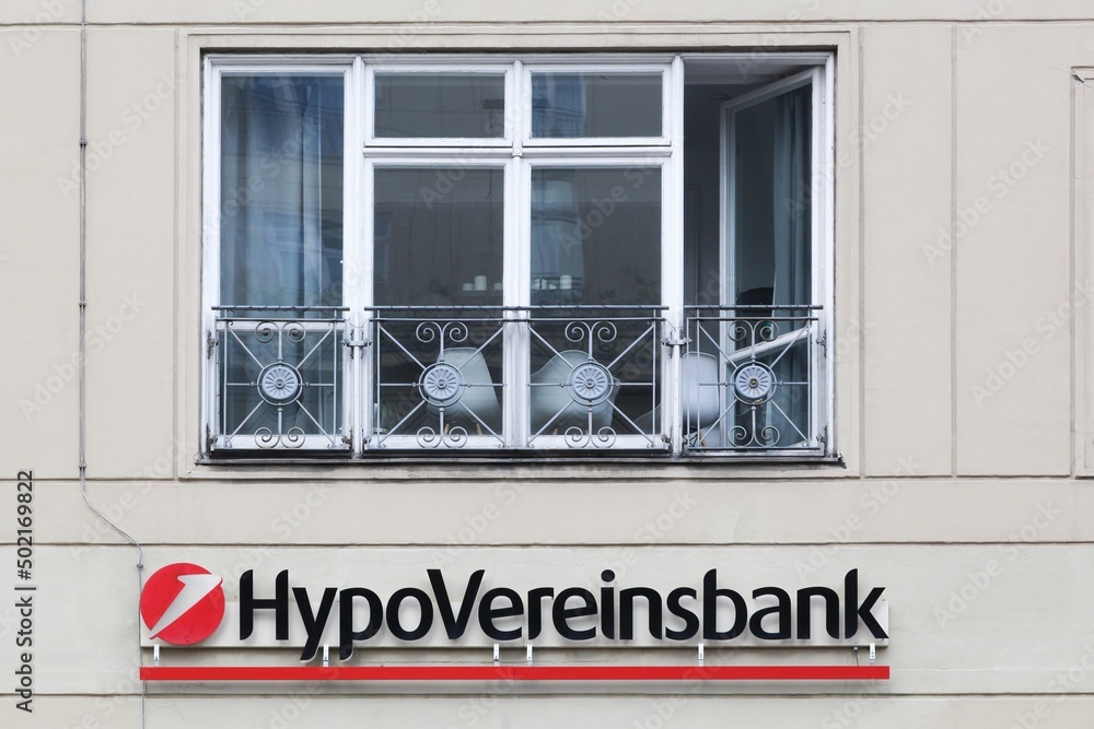 Berlin, Germany - July 12, 2020: Hypovereinsbank logo on a wall ...