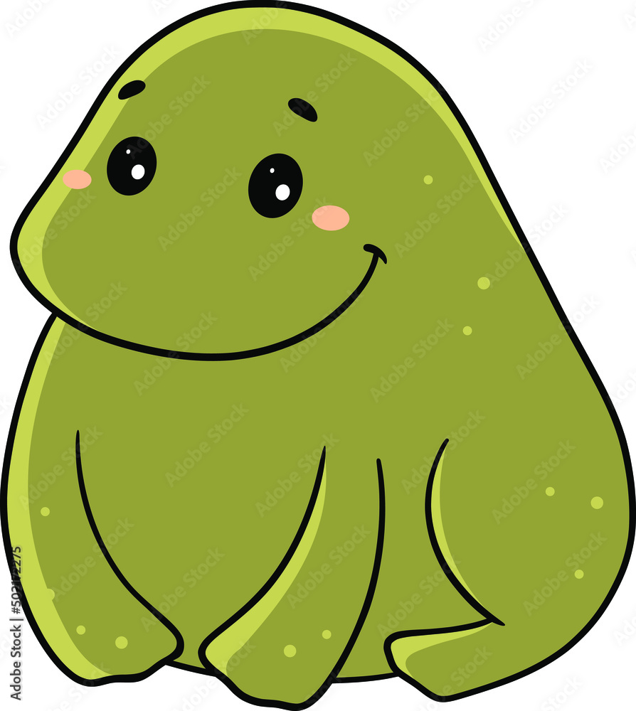 Frog, toad. Cute cartoon green croaking toad. Drawing of a frog. Toad ...