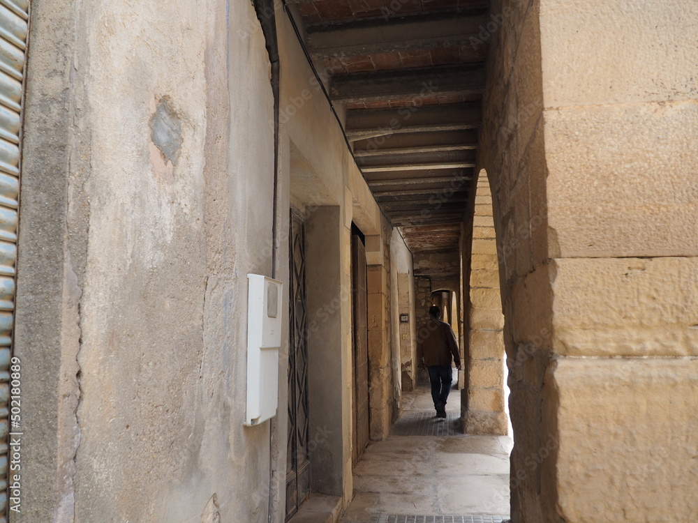 pórtico compuesto de siete grandes arcos de medio punto con fuertes ...