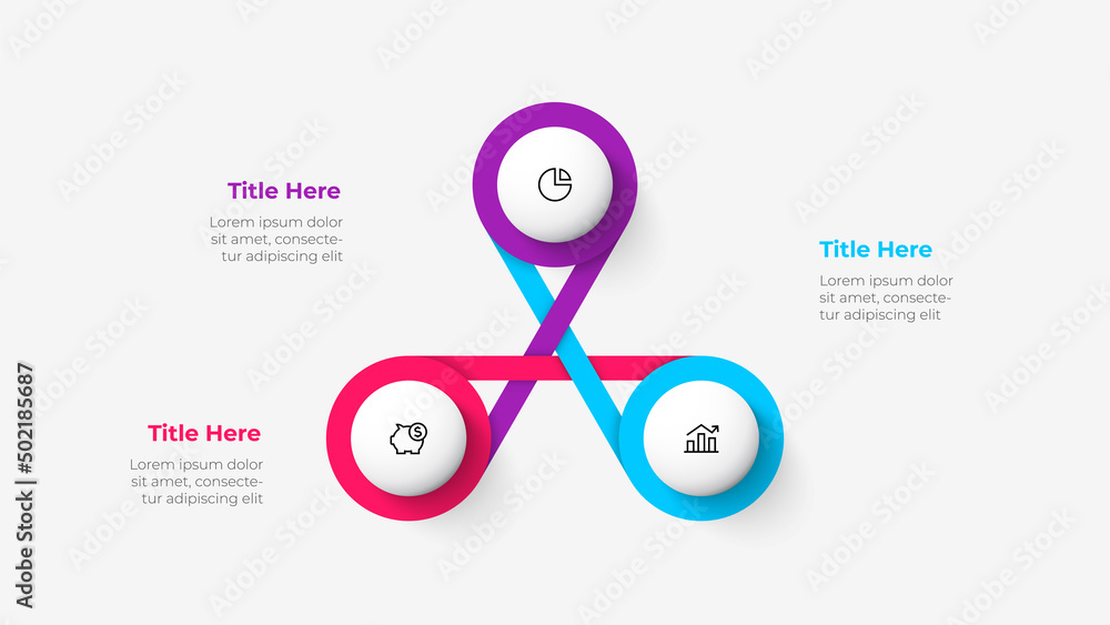 Cycle diagram with 3 options or steps. Slides for business presentation ...