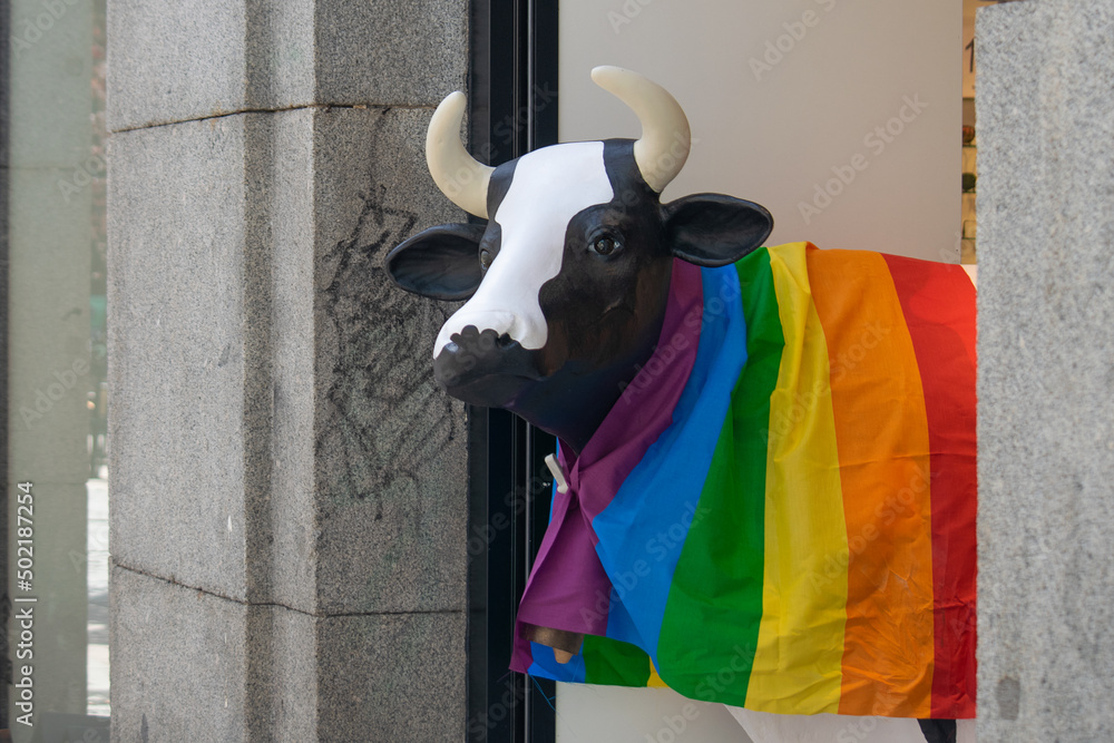 Cow with pride flag Stock Photo | Adobe Stock