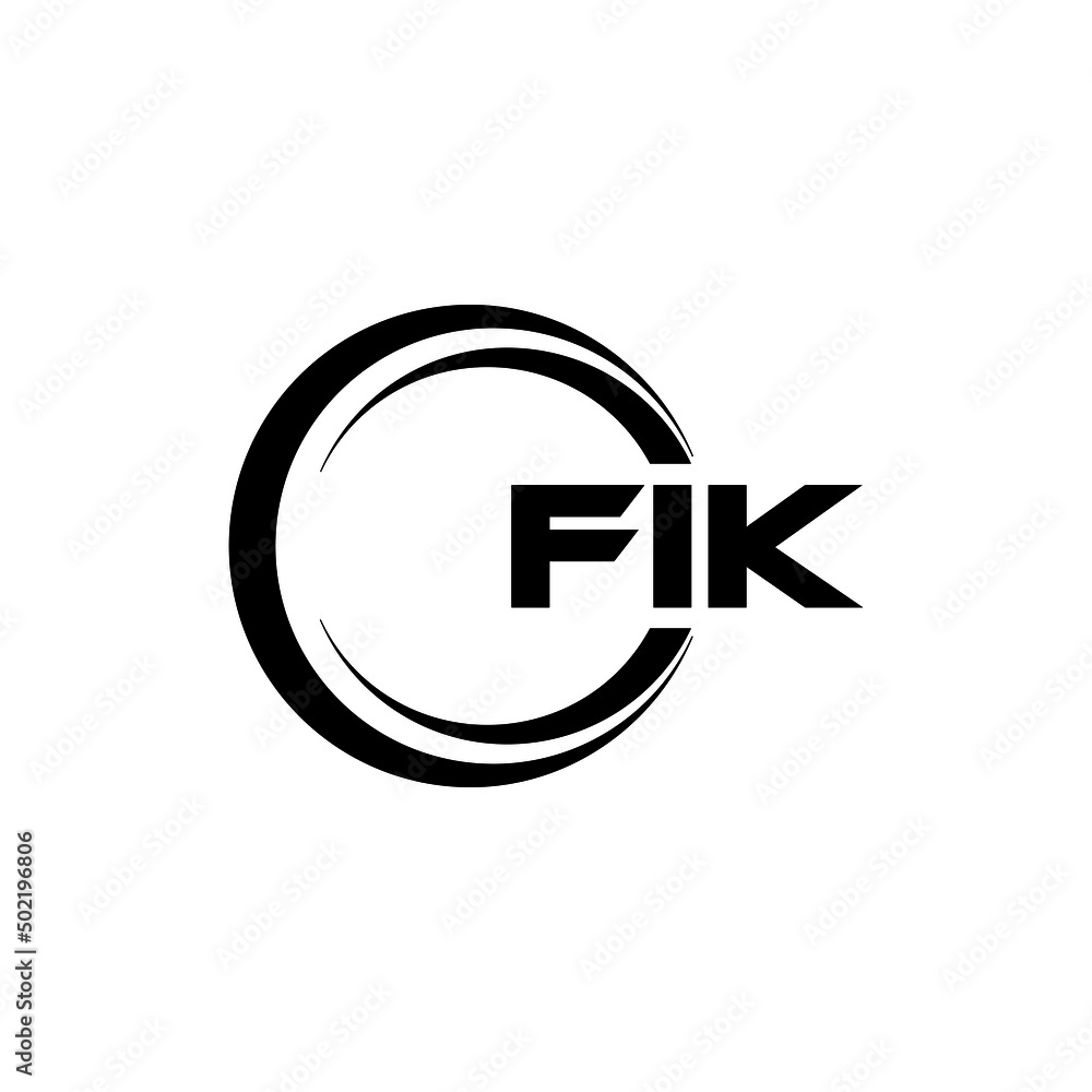 FIK letter logo design with white background in illustrator, vector ...