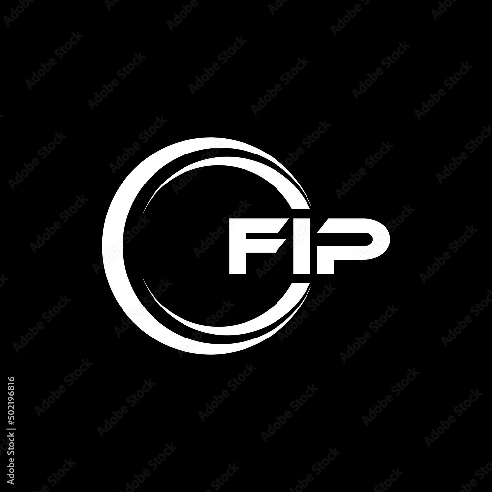 FIP letter logo design with black background in illustrator, vector ...