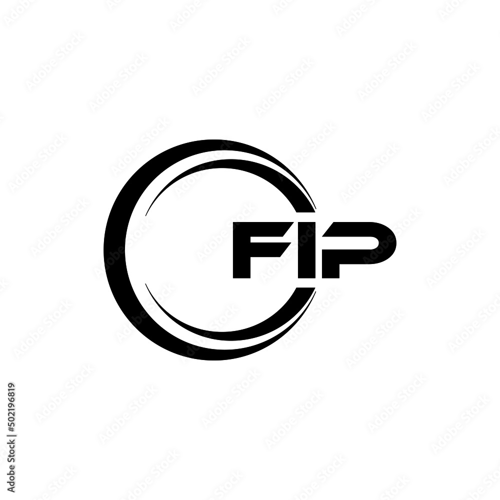 FIP letter logo design with white background in illustrator, vector ...