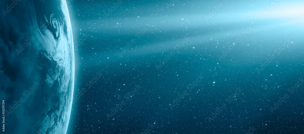 Planet Earth with a spectacular sunset "Elements of this image ...