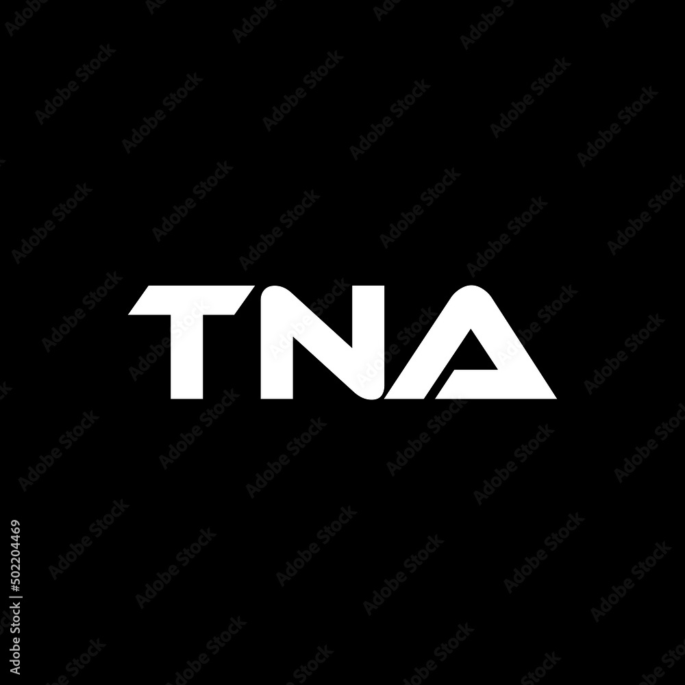 TNA letter logo design with black background in illustrator, vector ...