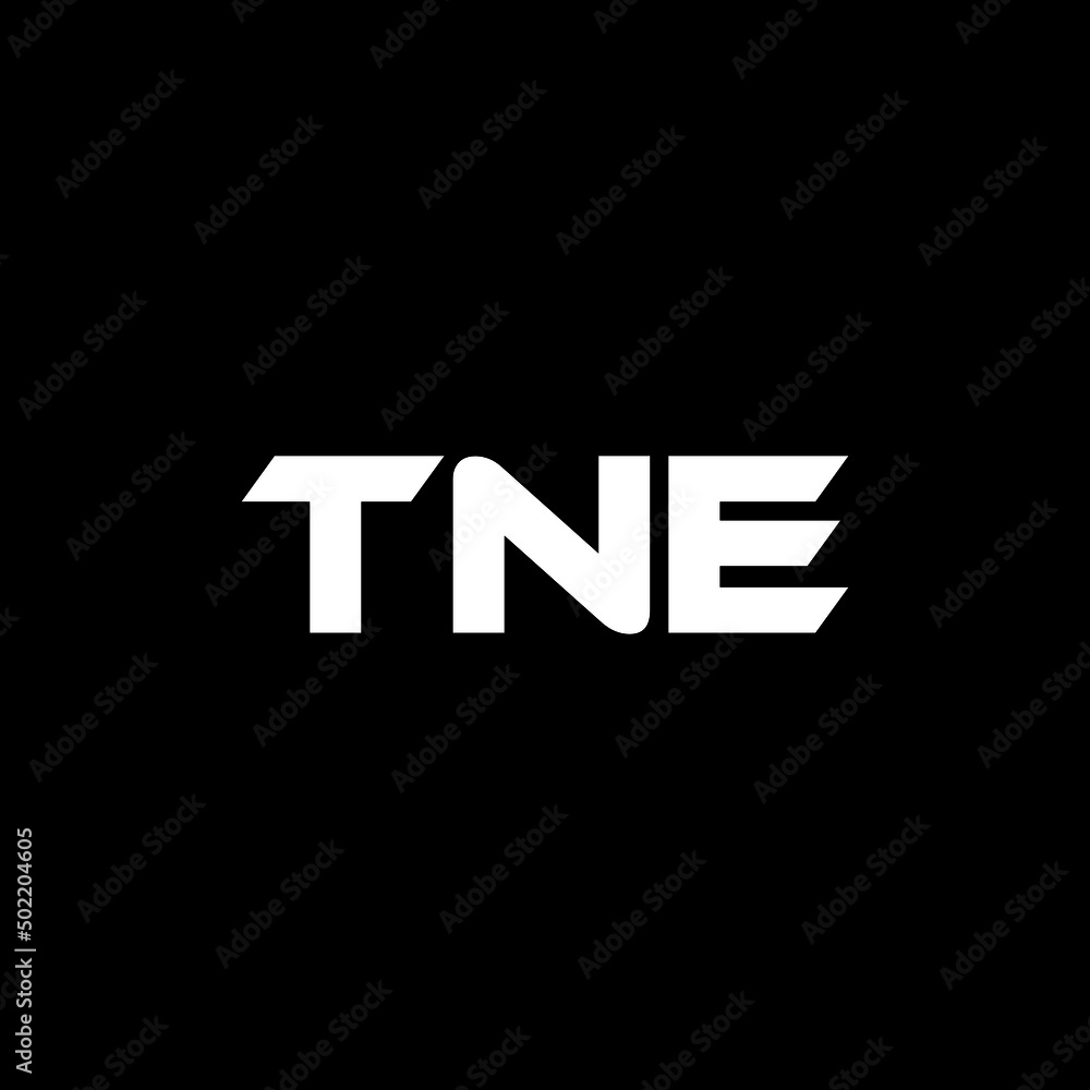 TNE letter logo design with black background in illustrator, vector ...