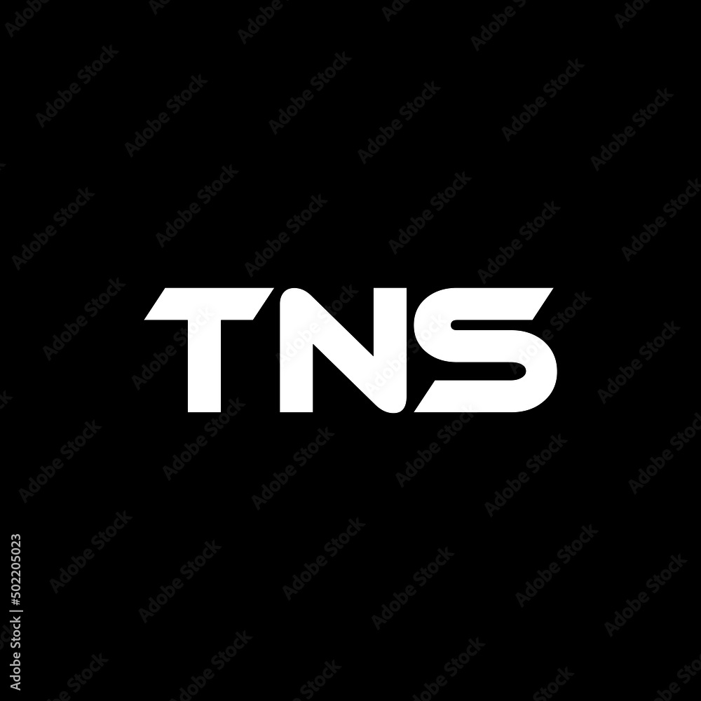 TNS letter logo design with black background in illustrator, vector ...